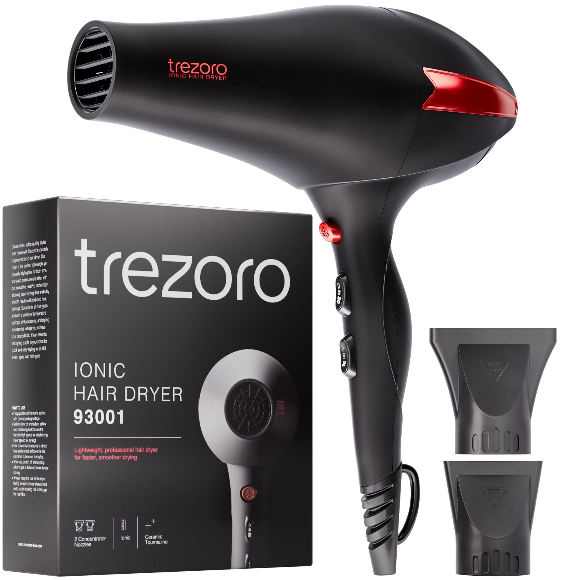 Professional Ionic Hair Dryer OKA4 for Salon - 2200W Powerful Blow Dryer - Lightweight Travel ...