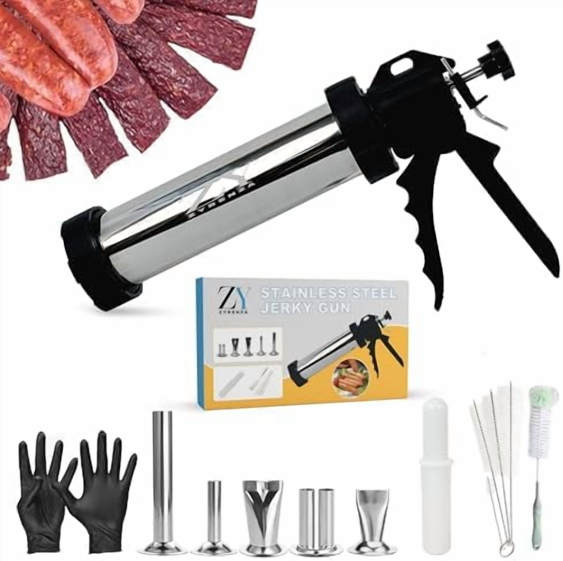 Professional Jerky Gun Kit – Stainless Steel Beef Meat Maker Machine ...