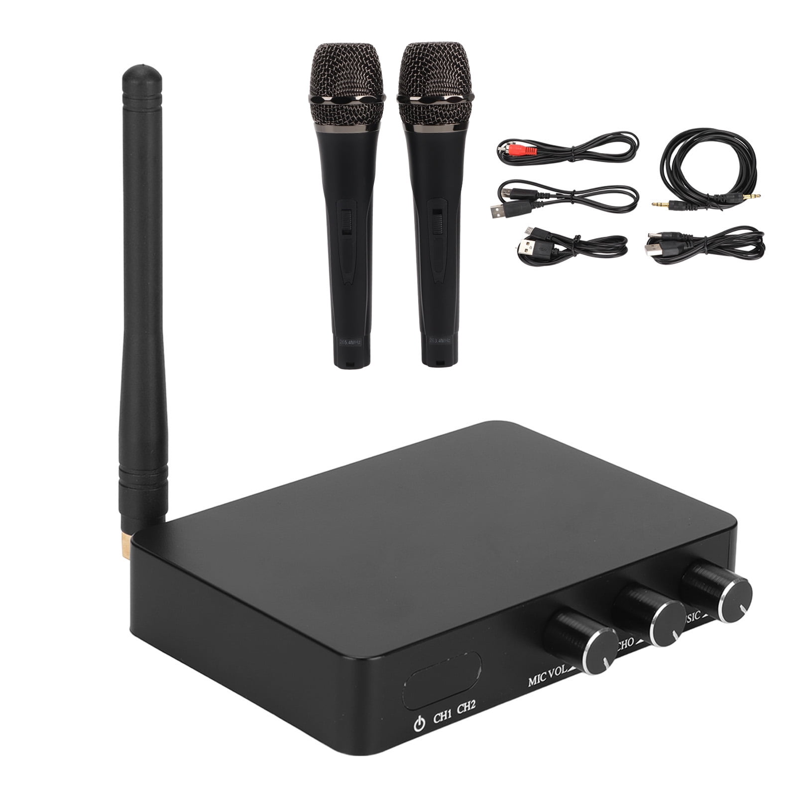 Professional K2 Wireless Microphone System, FM VHF Cordless Dynamic Mic ...