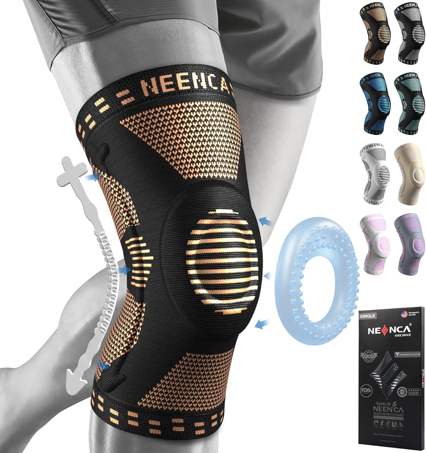 Professional Knee Brace for Pain Relief, Medical Knee Support with ...