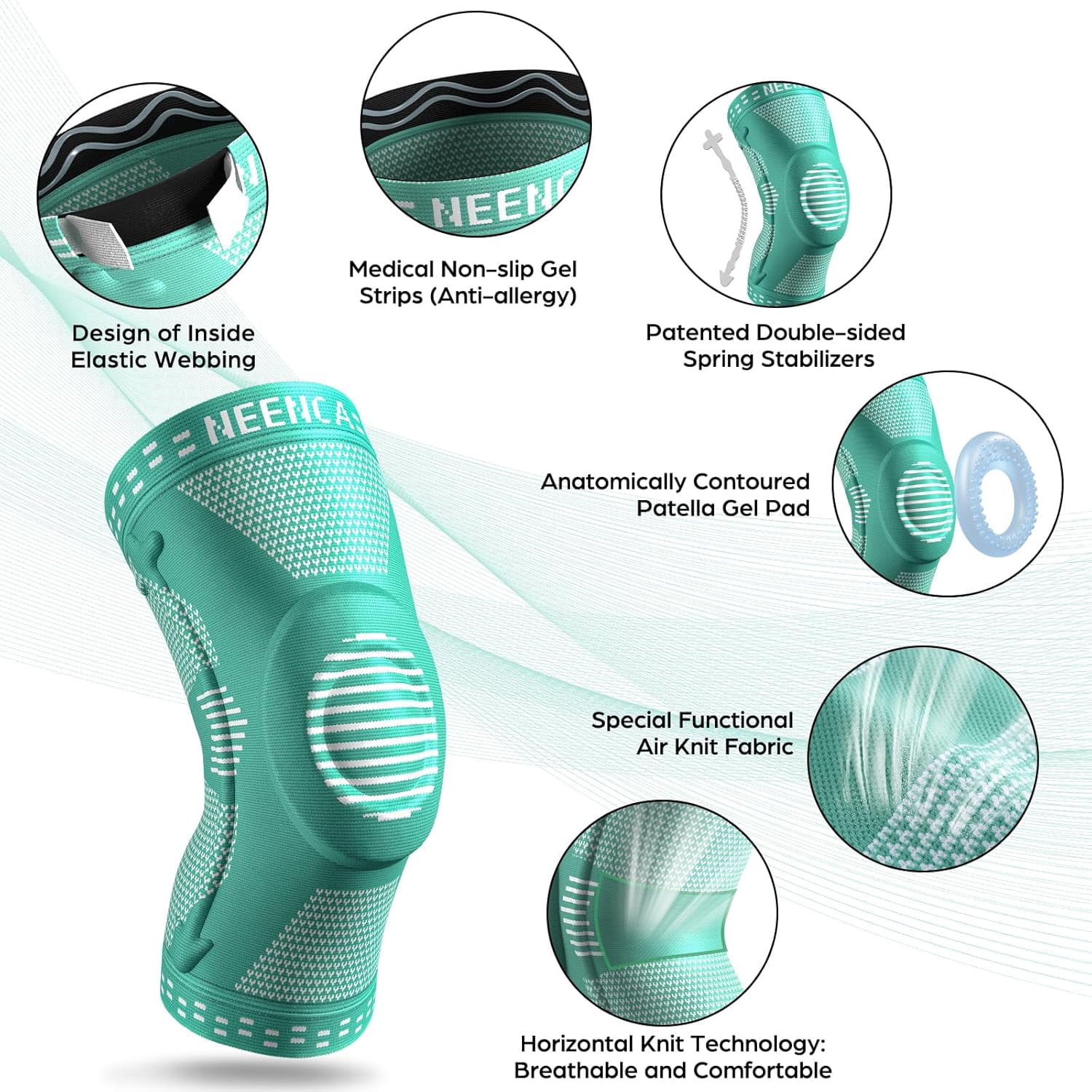 Professional Knee Brace for Men and Women, Compression Knee Sleeve with ...