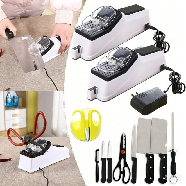 Professional Knife Sharpener Dual-Sided Electric Sharpener with Safety ...