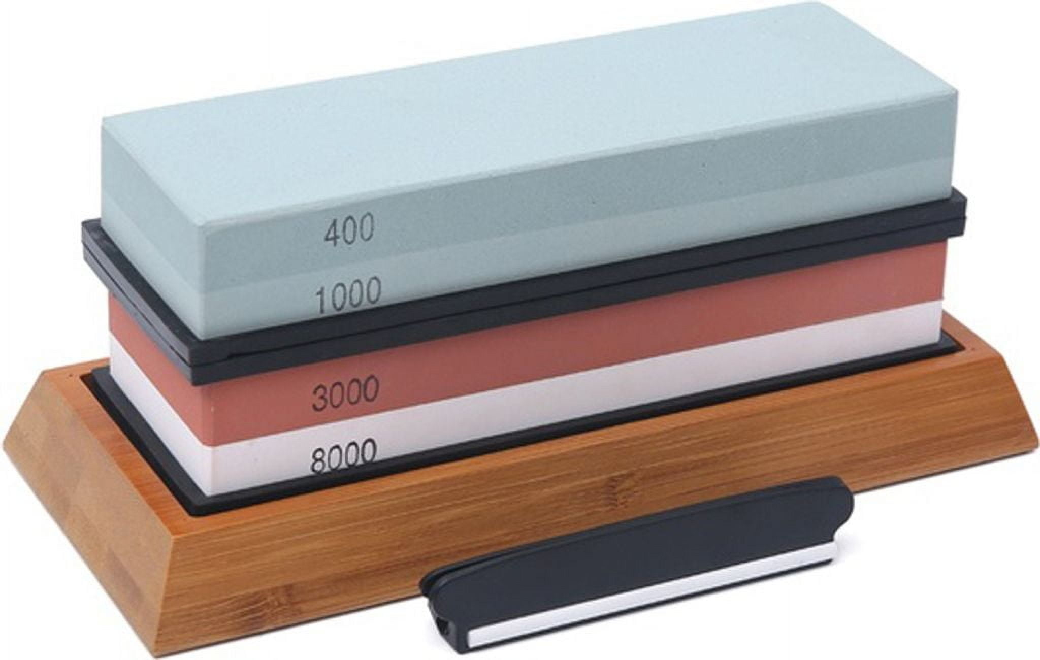 Professional Knife Sharpener With Whetstone Set, Double Sided Grit 400/ ...