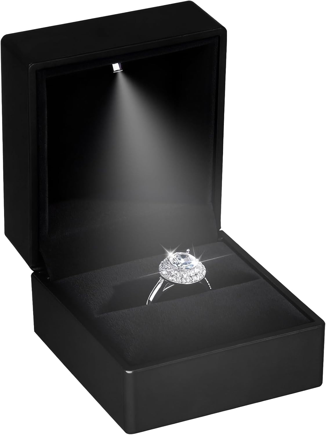 Professional LED Lighted Ring Box for Proposal and Engagement, Premium ...