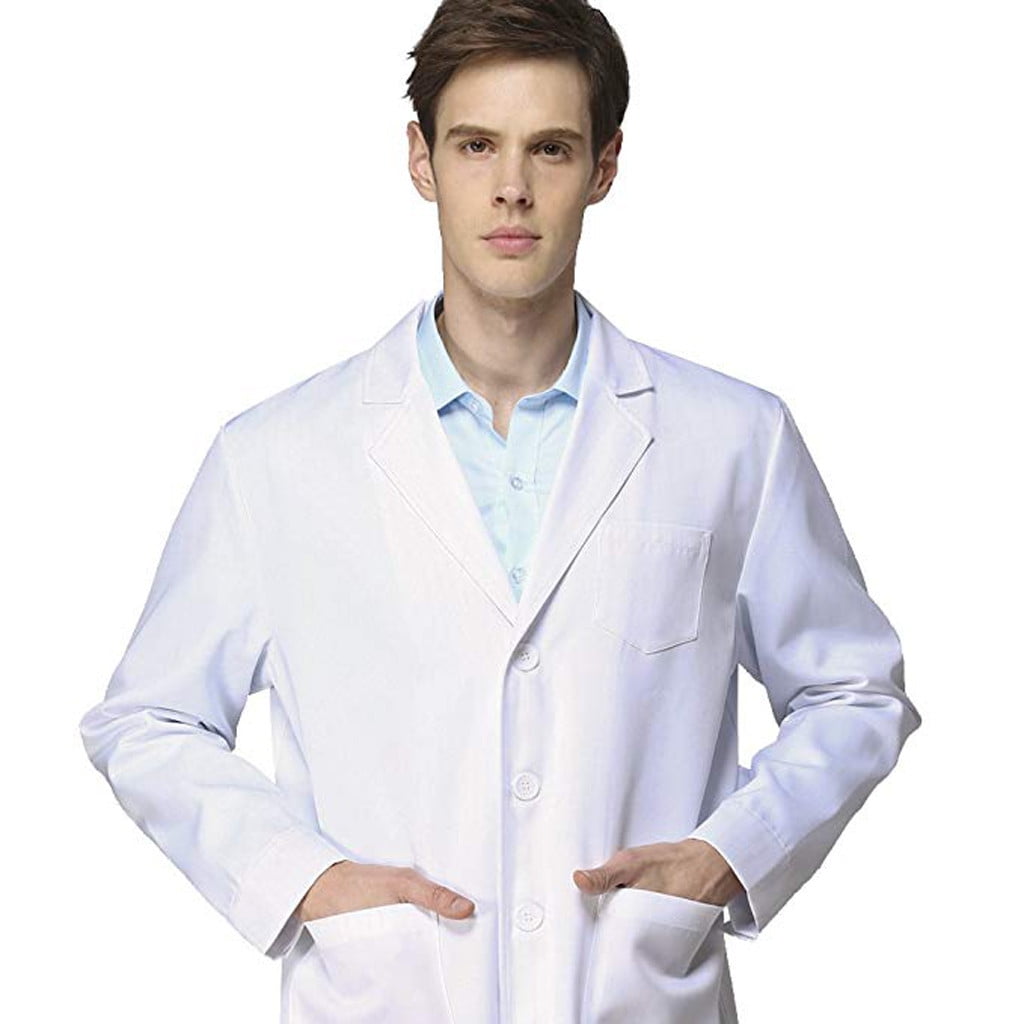 Professional Lab Coat for Men,, Tailored Fit, Long Sleeve Doctor ...