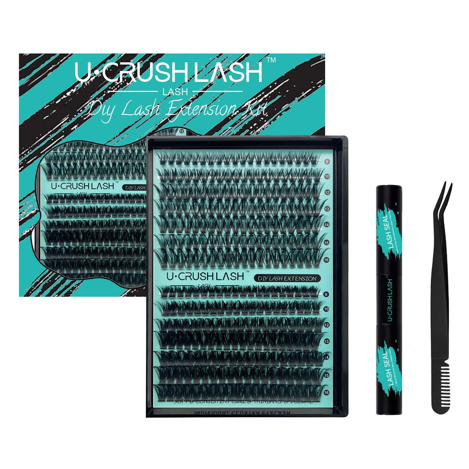 Professional Lash Extension Kit - Includes Individual Lash Clusters ...