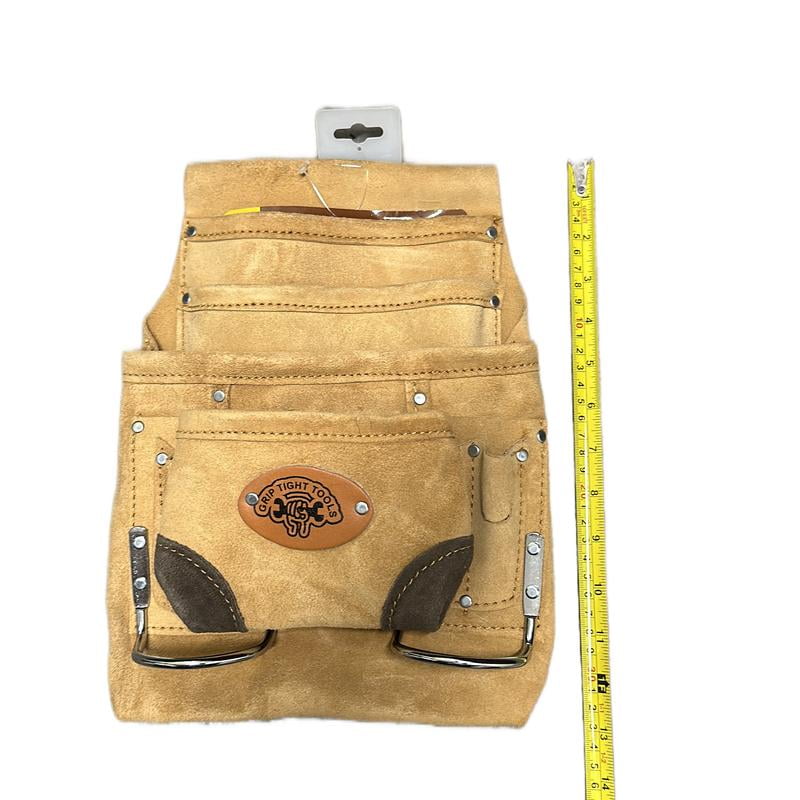 Professional Leather Tool Pouch Apron – 10-Pocket Heavy-Duty Work Apron ...