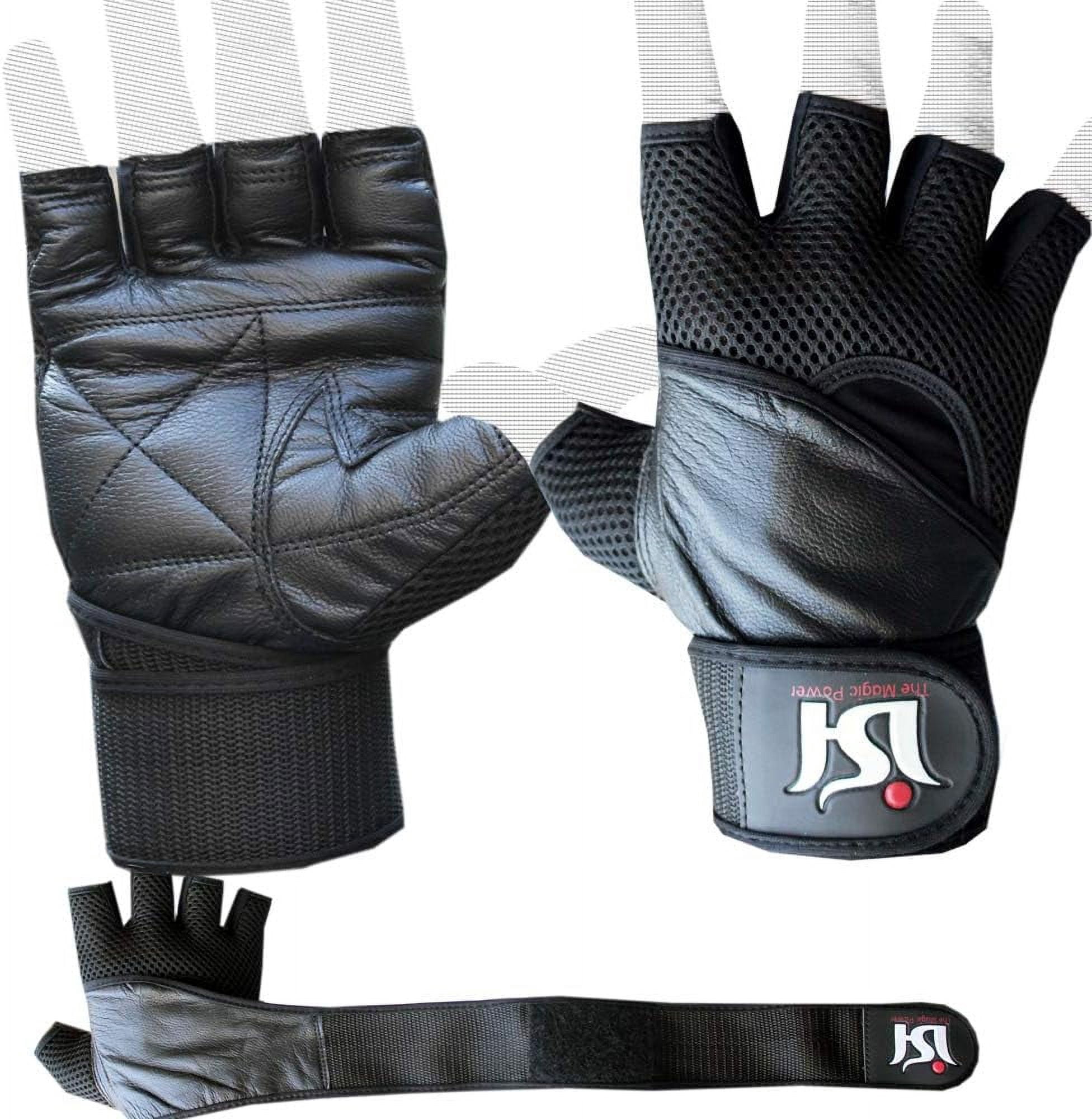 Professional Leather Weight Lifting Gloves Gym Training Fitness ...