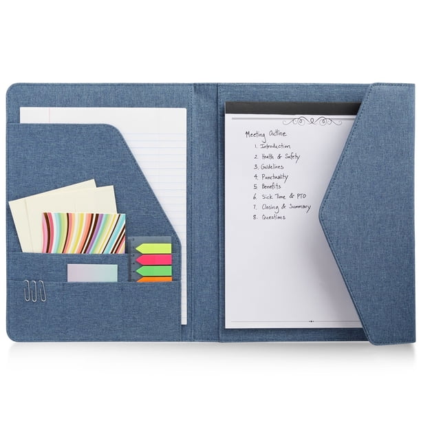 Professional Legal Notepad Portfolio, Blue Folio Notebook for Office ...