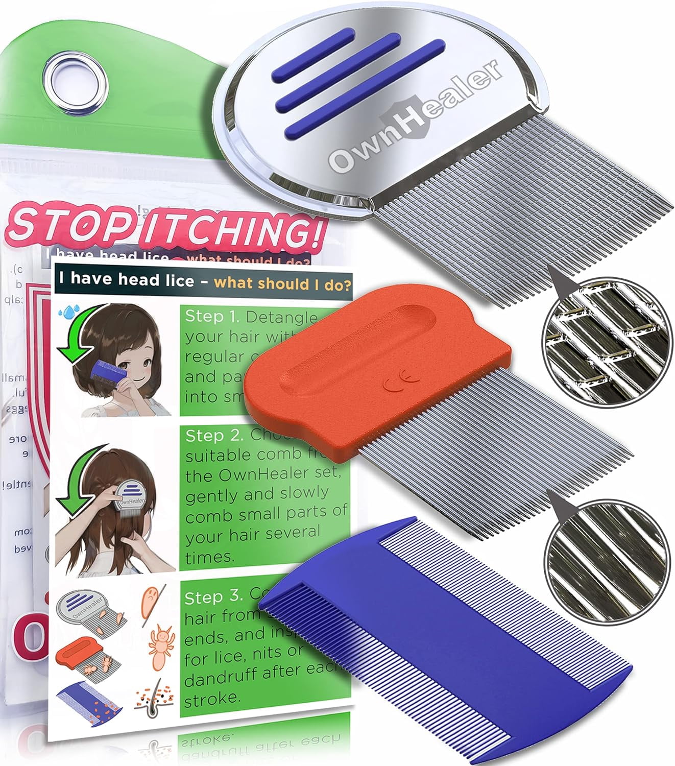 Professional Lice Kit - for Lice, Nits, and Dandruff Removal. Quick ...