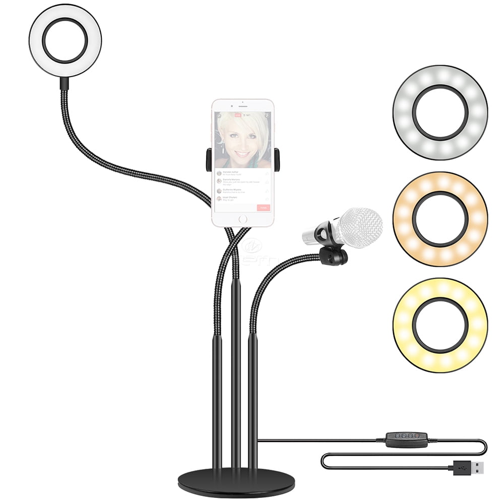 Professional Live Stream Kit - Desktop Selfie Ring Light with Cell ...