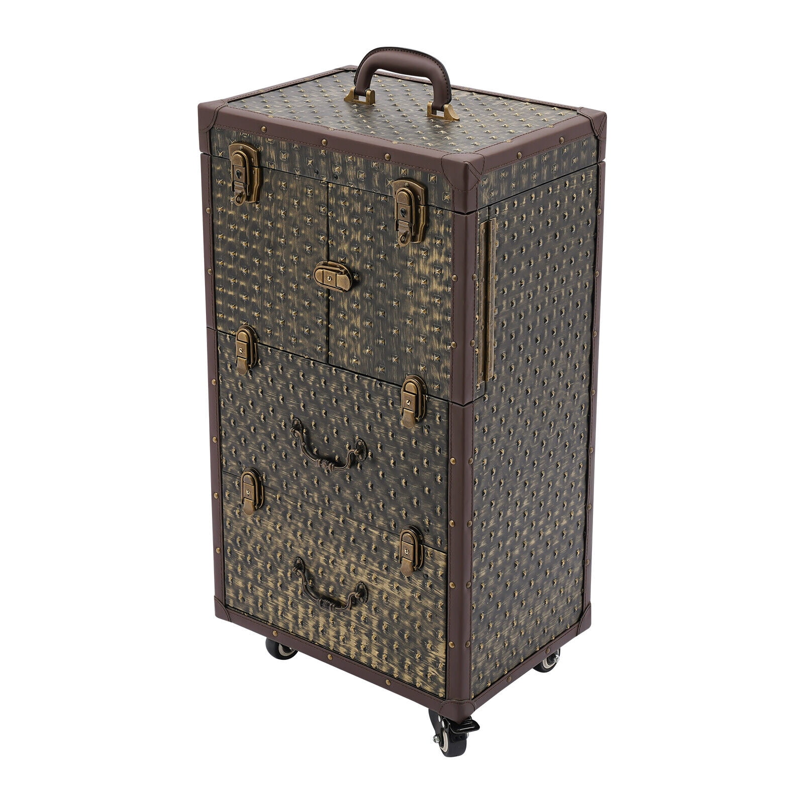 Professional Lockable Rolling Makeup Train Case Organizer Trolley ...