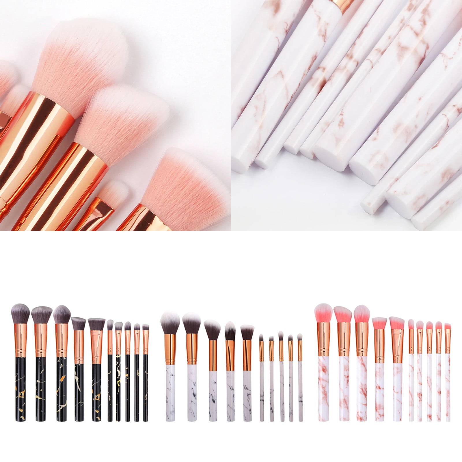 Professional Makeup Brush Set, 10-Piece Set, Vegan Synthetic Bristles ...