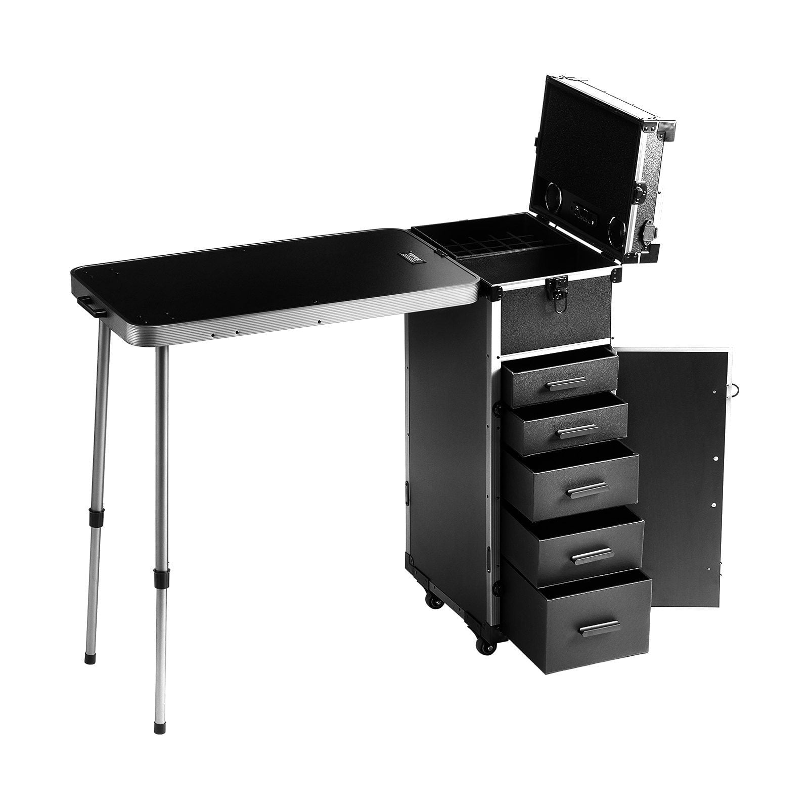 Professional Makeup Train Case Aluminum Cosmetic Case, Workbench With ...