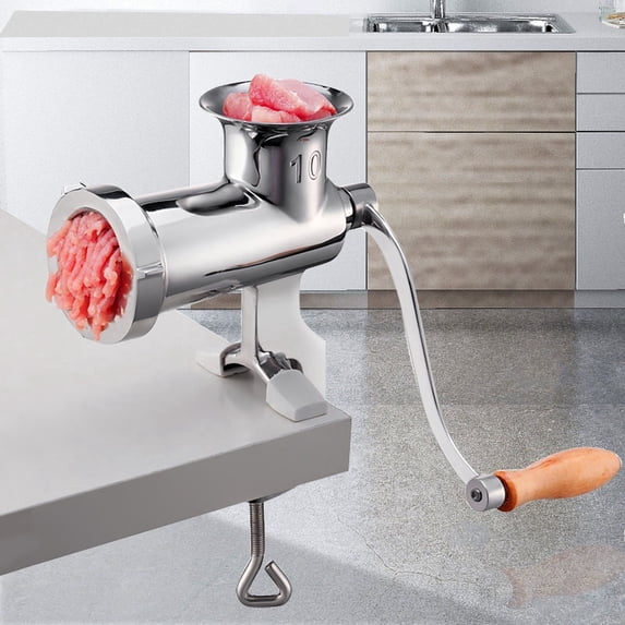 Professional Manual Meat Grinder, 100% Stainless Steel, Includes 2 ...