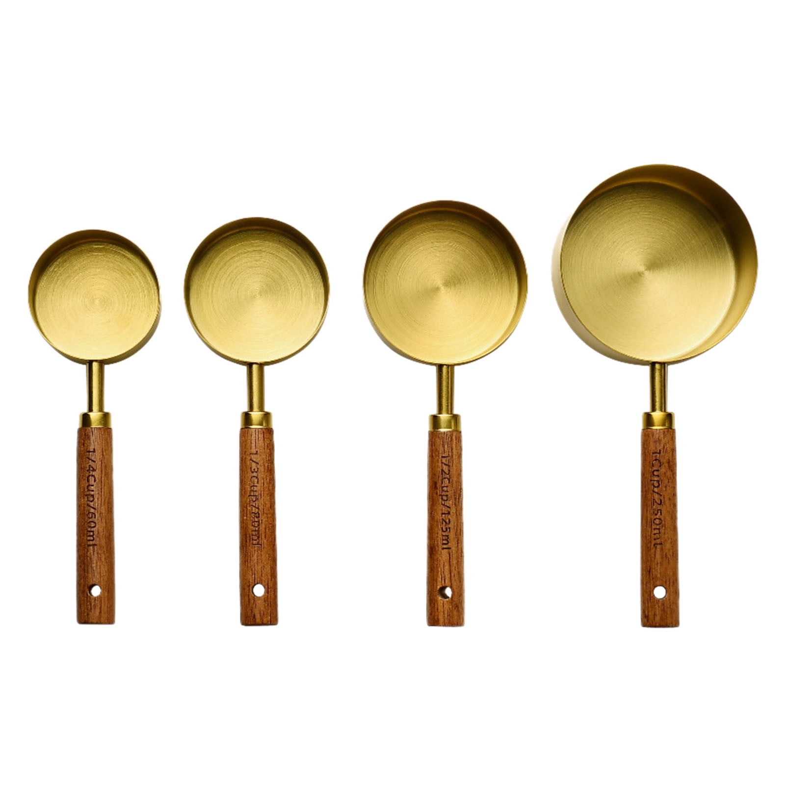 Professional Measuring Spoons Set - Stainless Steel with Wood Handles ...