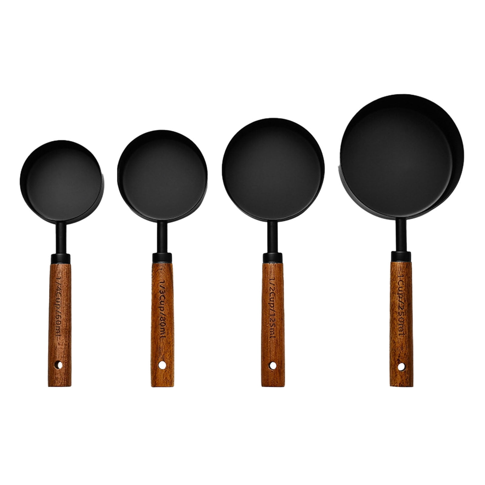 Professional Measuring Spoons Set - Stainless Steel with Wood Handles ...