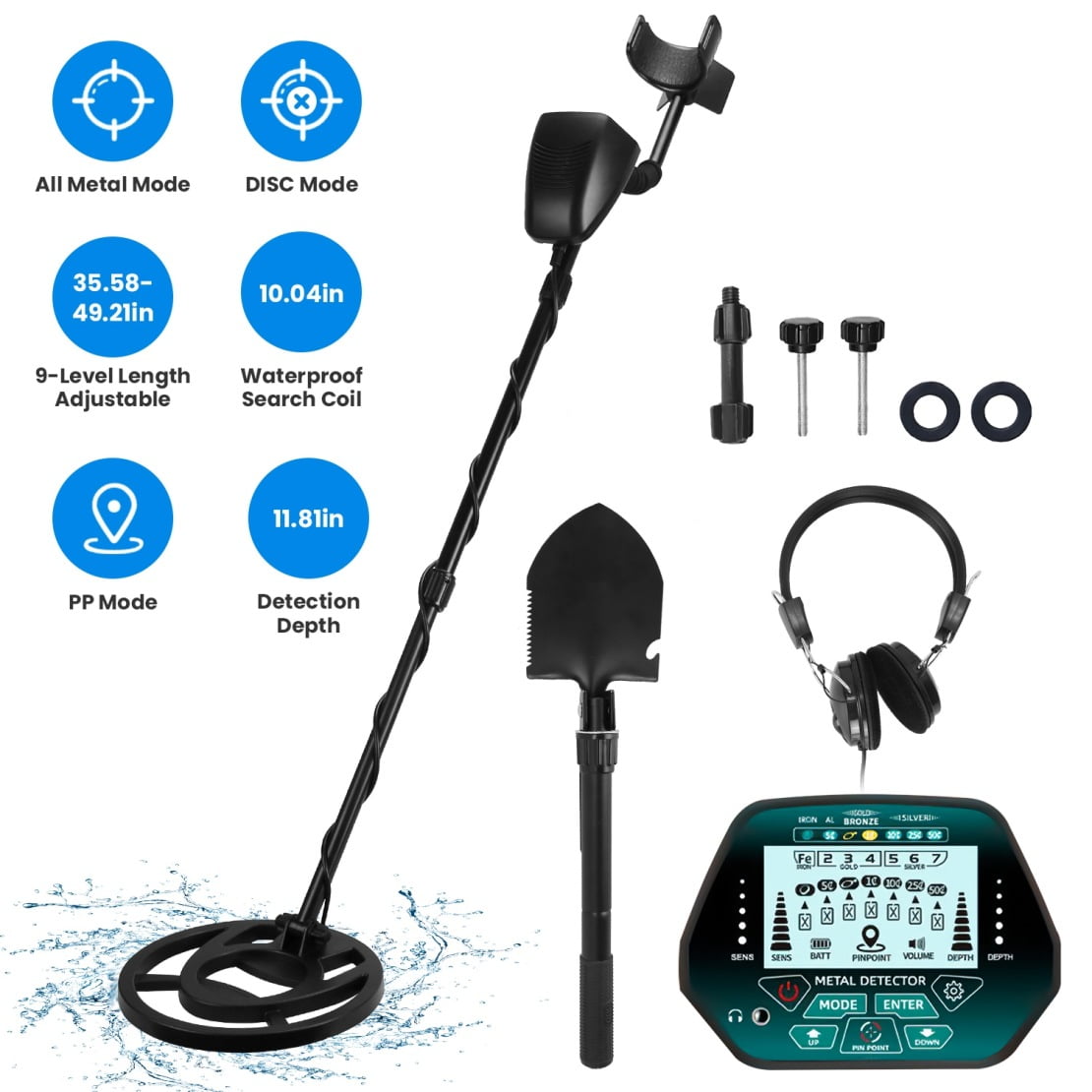 Professional Metal Detector for Adults Waterproof, Gold Metales ...