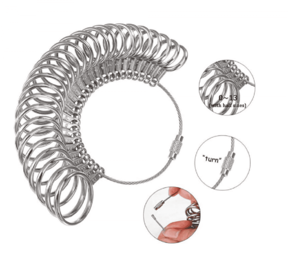 Professional Metal Ring Sizer Gauge & Mandrel Kit – Accurate Finger ...