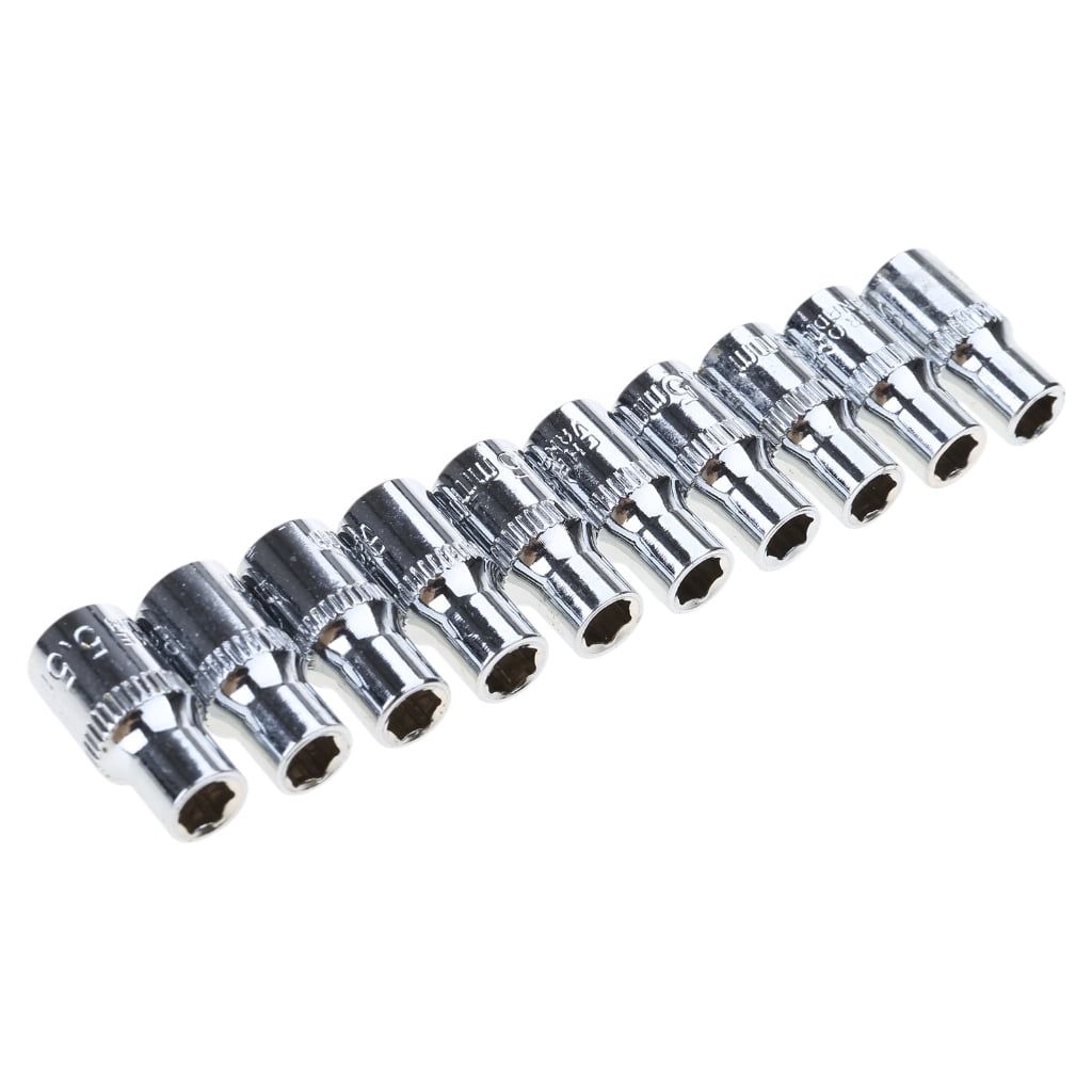 Professional Metric Short Socket Set 1/4Inch Drive 6 Point Size 4mm to ...