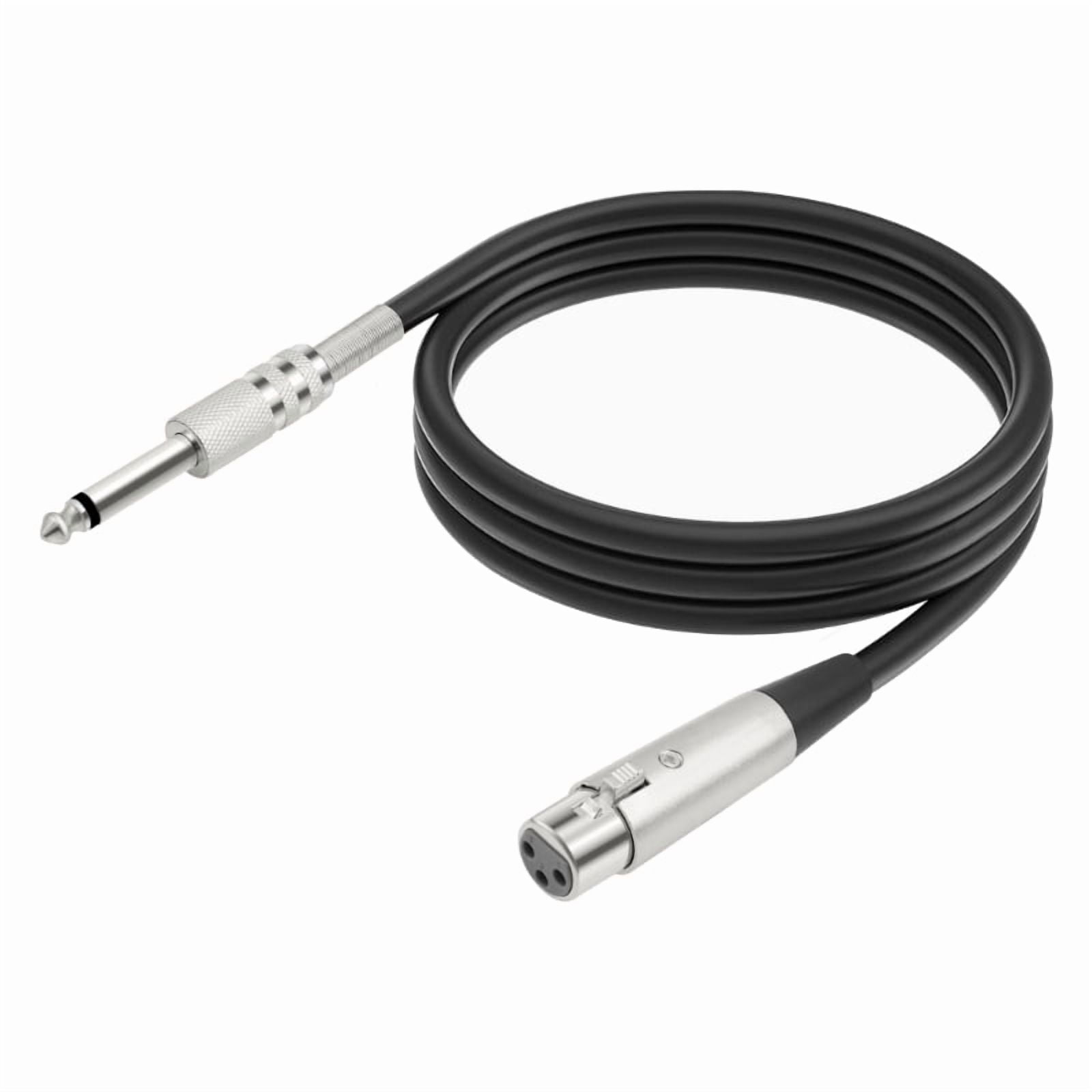 Professional Microphone Cable Female XLR To 1/4Inch (6.35mm) TS Mono ...