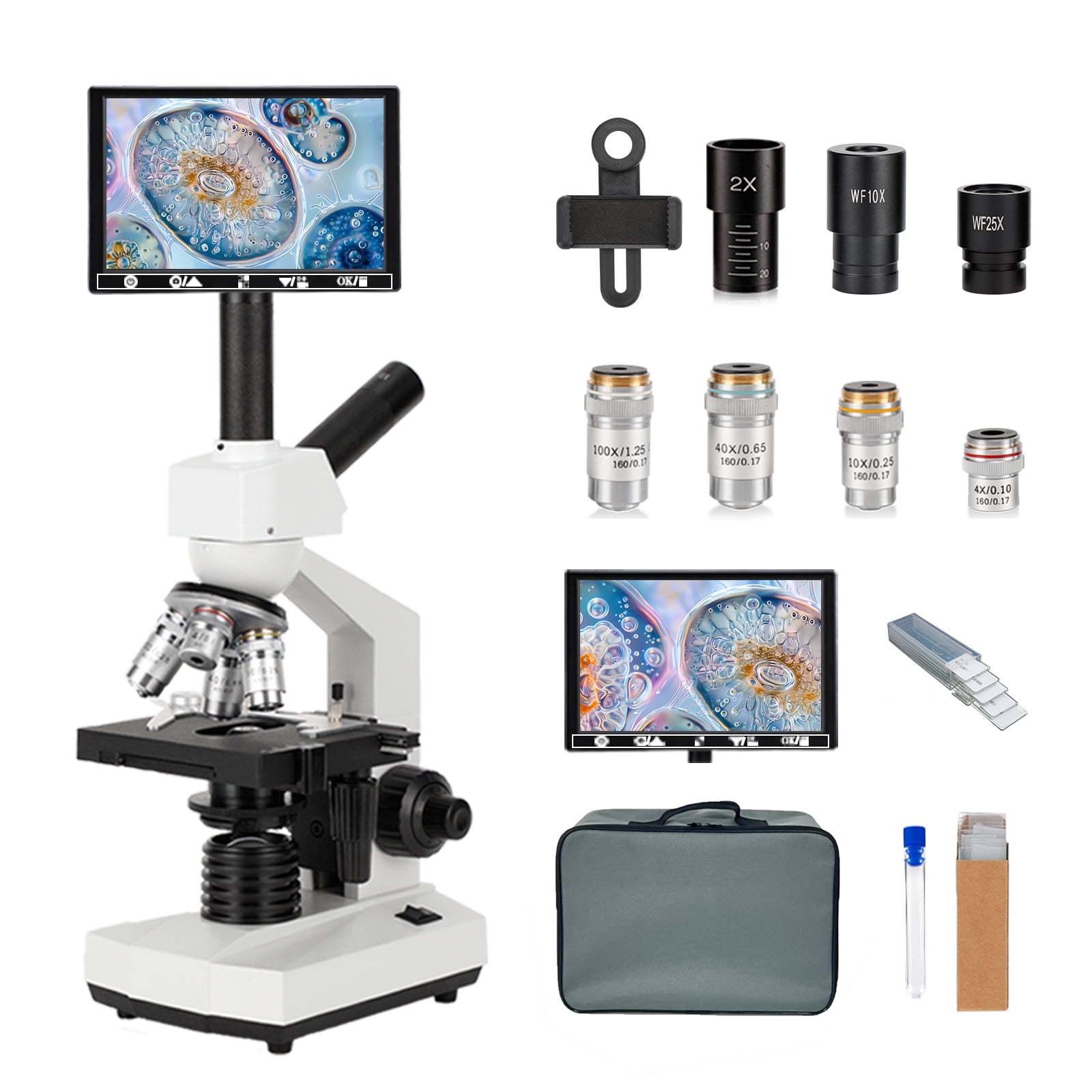 Professional Microscope With Display Screen 7-Inch High-Definition ...
