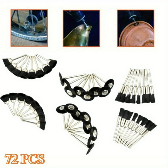 Professional Mini Nylon Brush Kit for Rotary Tools - 72 Pc Assortment ...