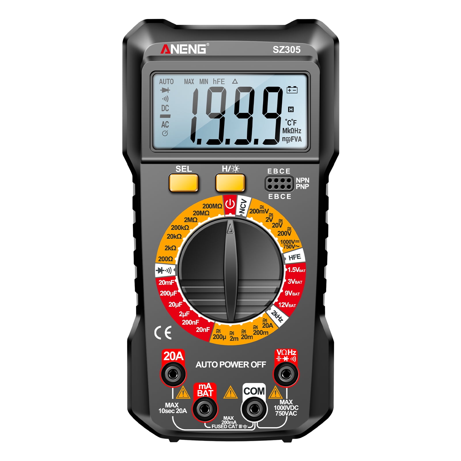 Carevas Professional Multimeter Capacitance & Resistance Meter ...