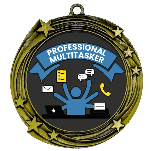 Professional Multitasker Novelty Stars Design Medal | Funny Coworker or ...