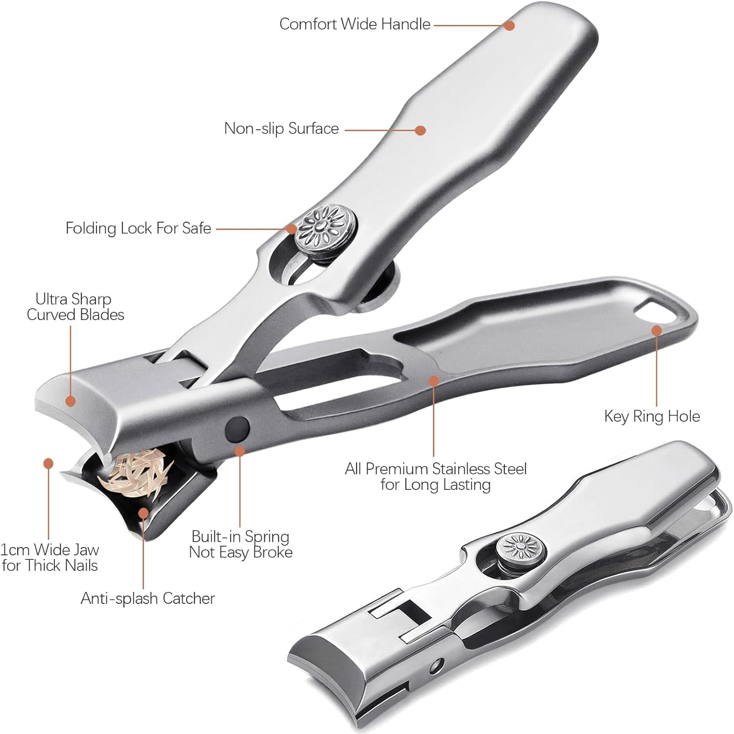 Professional Nail Clippers Kit with Toenail Clippers, Curved and ...
