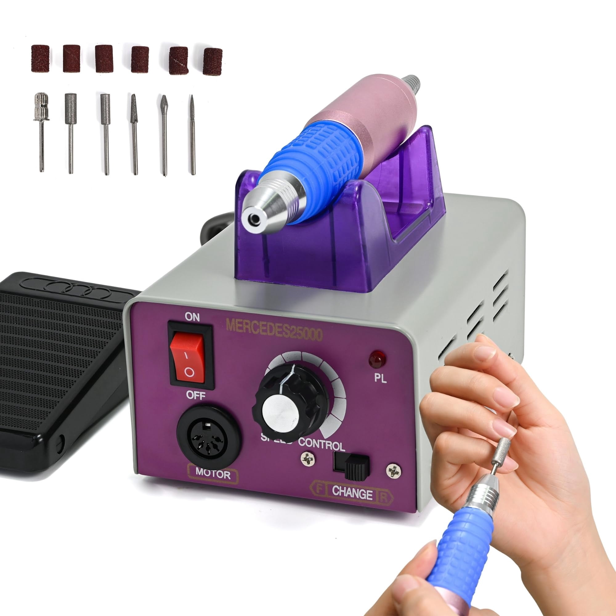 Professional Nail Drill Machine 25000 RPM Electric Nail File Kit with ...