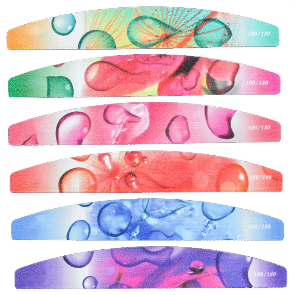 Professional Nail Files Set, 6PCS Double-Sided 100/180 Grit for ...