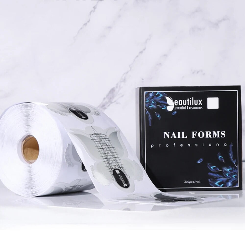 Professional Nail Forms 300pcs/Roll Gel Acrylic Nails Extension Chablon ...