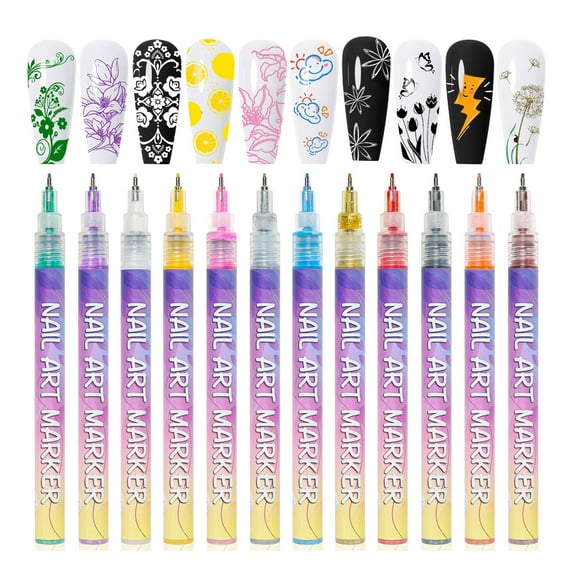 Professional Nails Painting Pen 0.5mm Precise Tip Fast Dry Acrylic ...