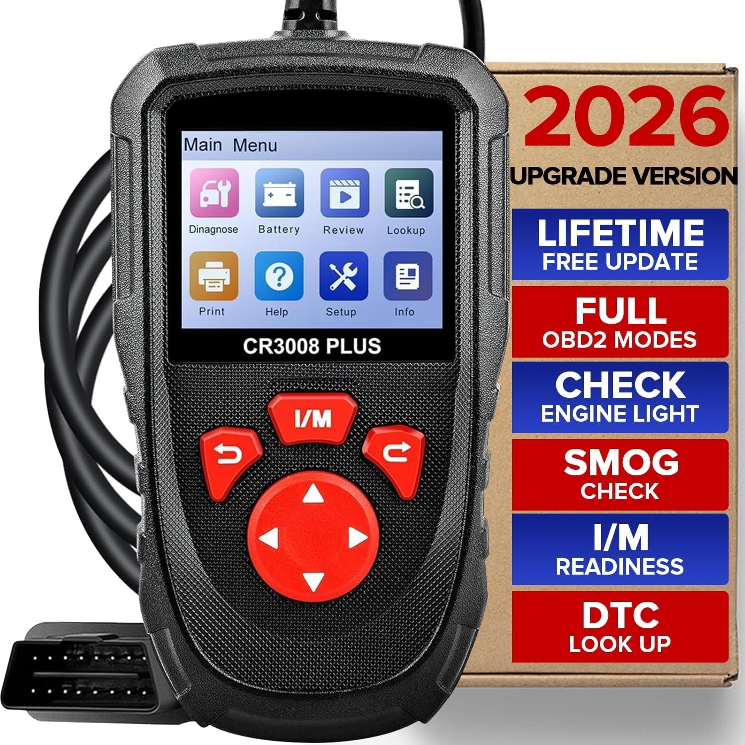 Professional OBD2 Scanner Diagnostic Tool CR3008 Plus,One-Key I/M ...