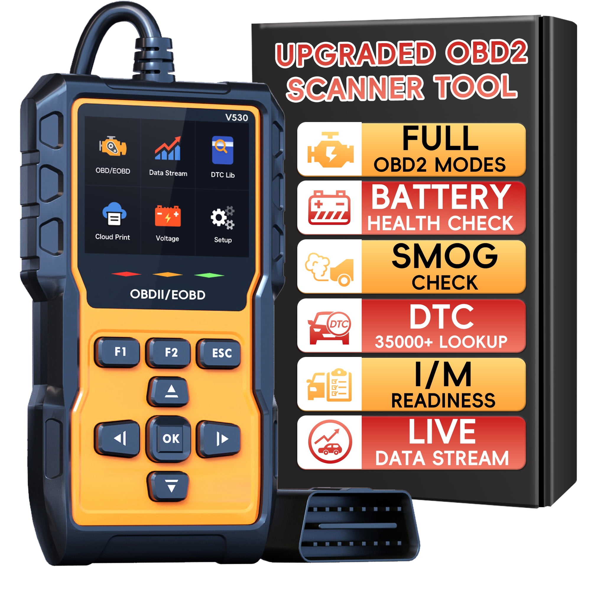 Professional OBD2 Scanner Diagnostic Tool, Check Engine Code Reader ...