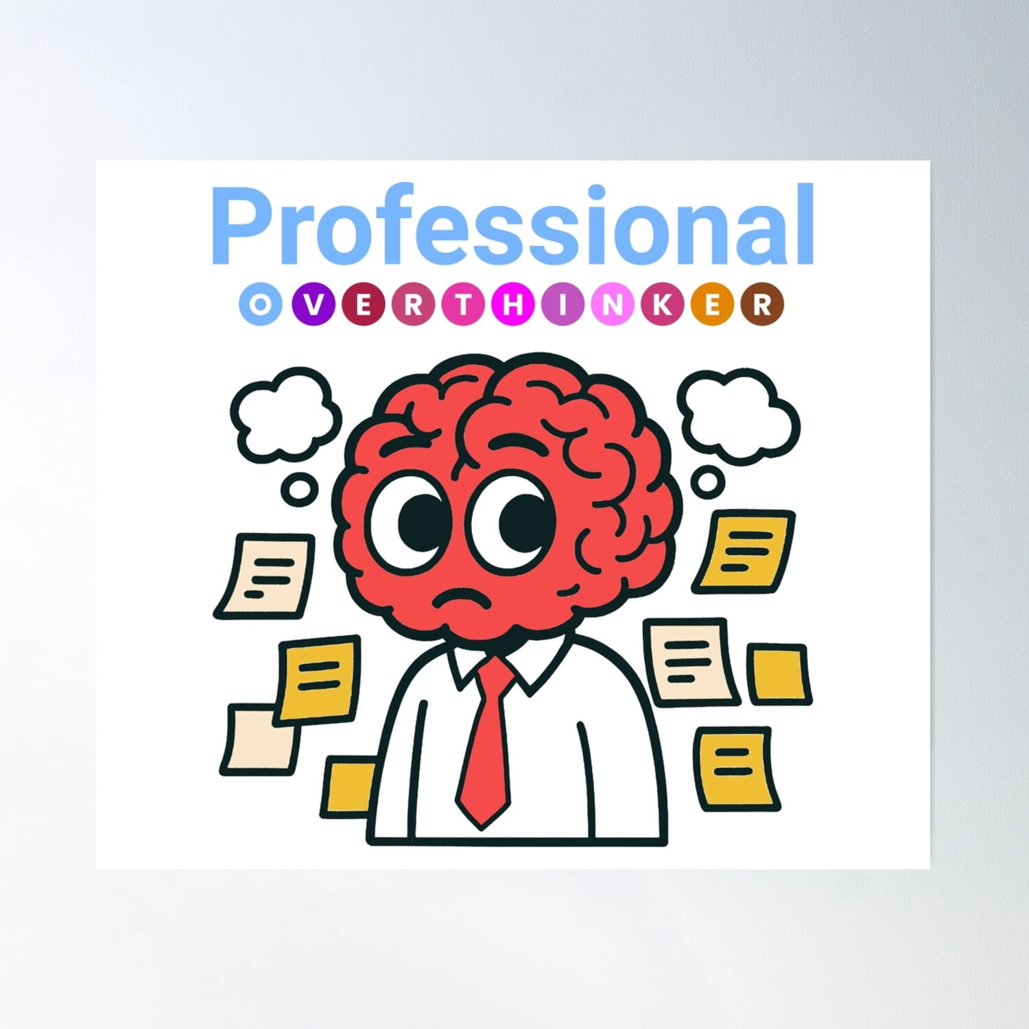 Professional Overthinker - Funny Anxiety Design Poster Wall Art, Modern ...