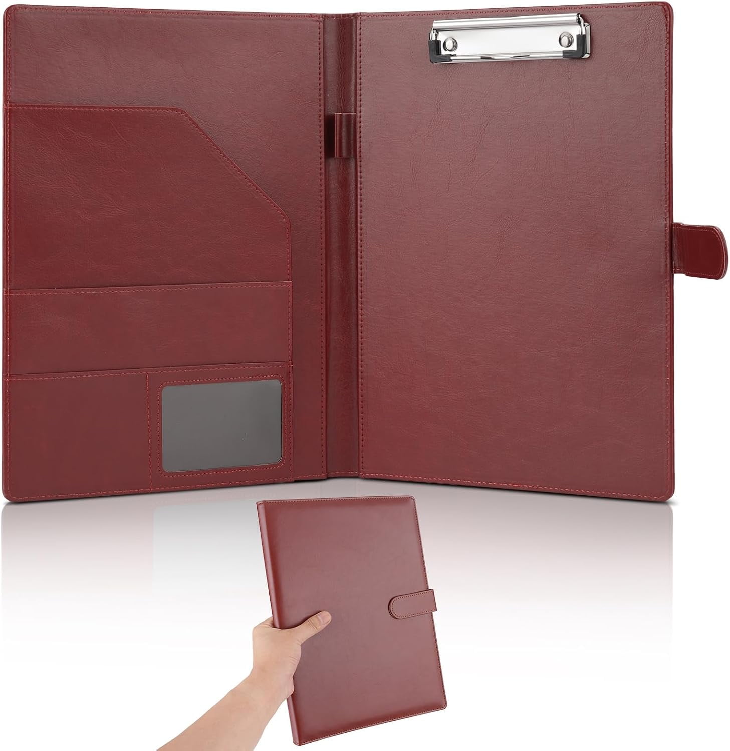 Professional Padfolio, Multi Function Faux Leather Portfolio Binder ...