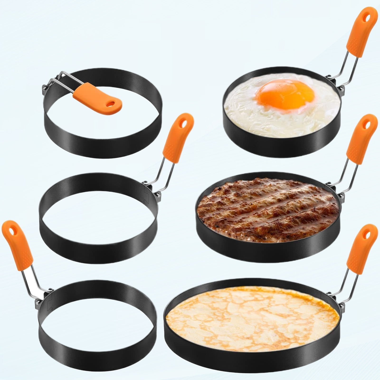 Professional Pancake Ring 6 Pcs Set Fried Egg Ring Stainless Steel ...