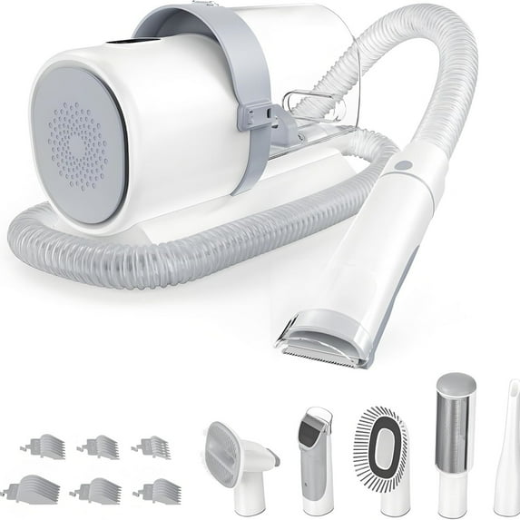 Professional Pet Grooming Vacuum Kit, 2.5L Cup, 3 Suction Modes, and 5 ...
