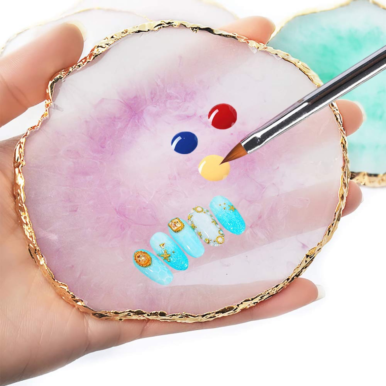 Professional Pink Salon Manicure Kit with 21 Assorted Color Nail Art ...