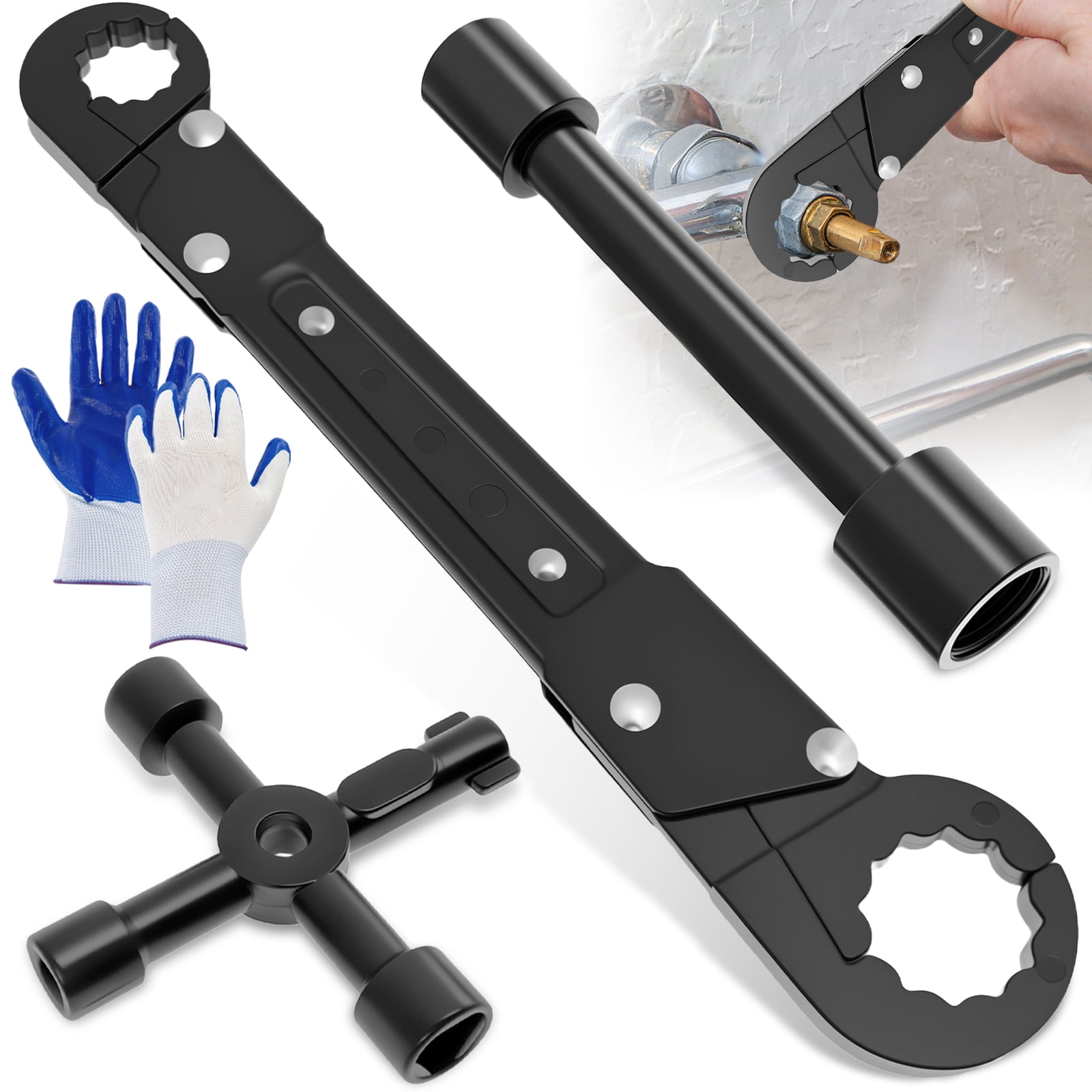 Professional Plumbing Tool Kit Compact Versatile Plumbing Wrench Glove ...