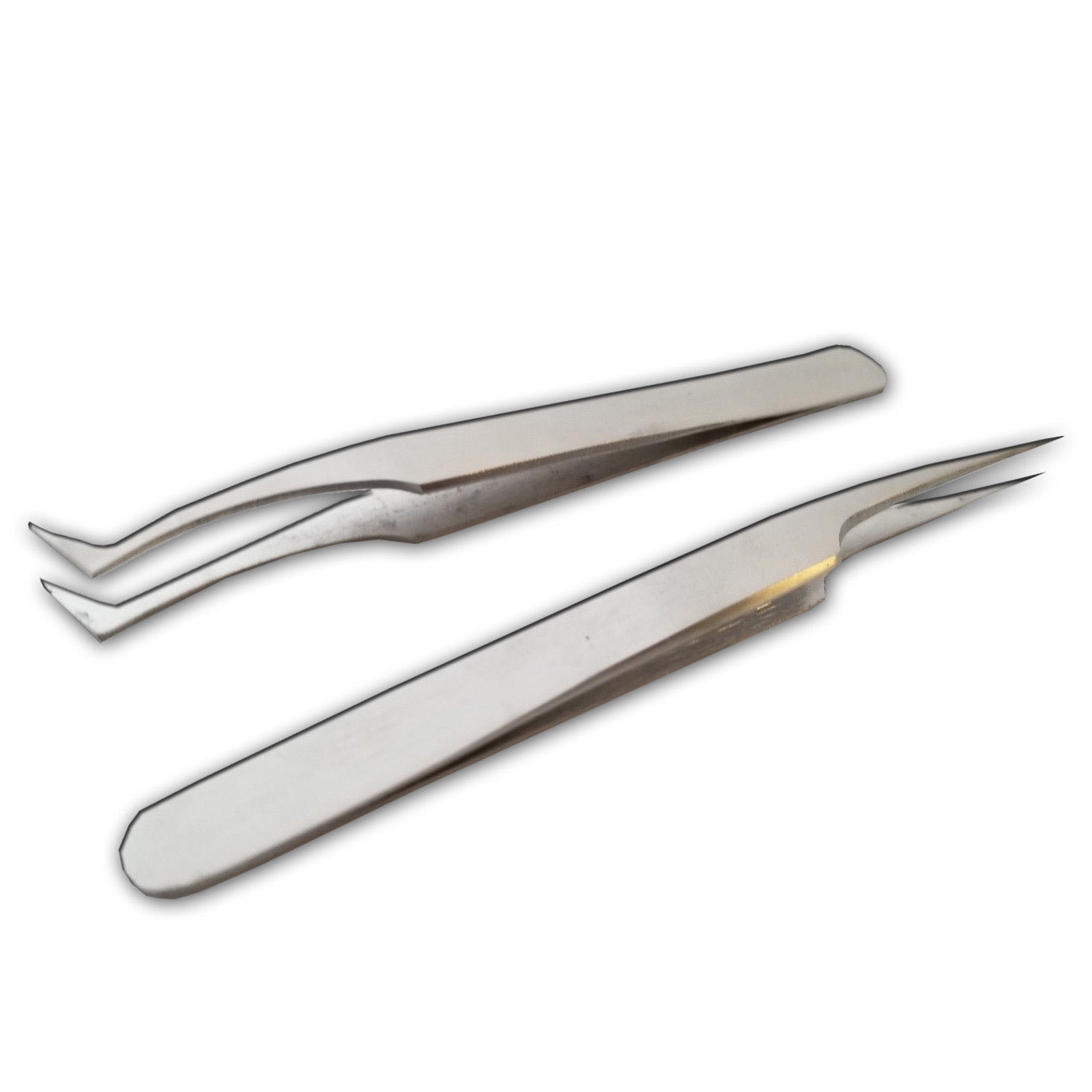 Professional Pointed Ingrown Hair Splinter Tip and Curve Tweezers Set ...