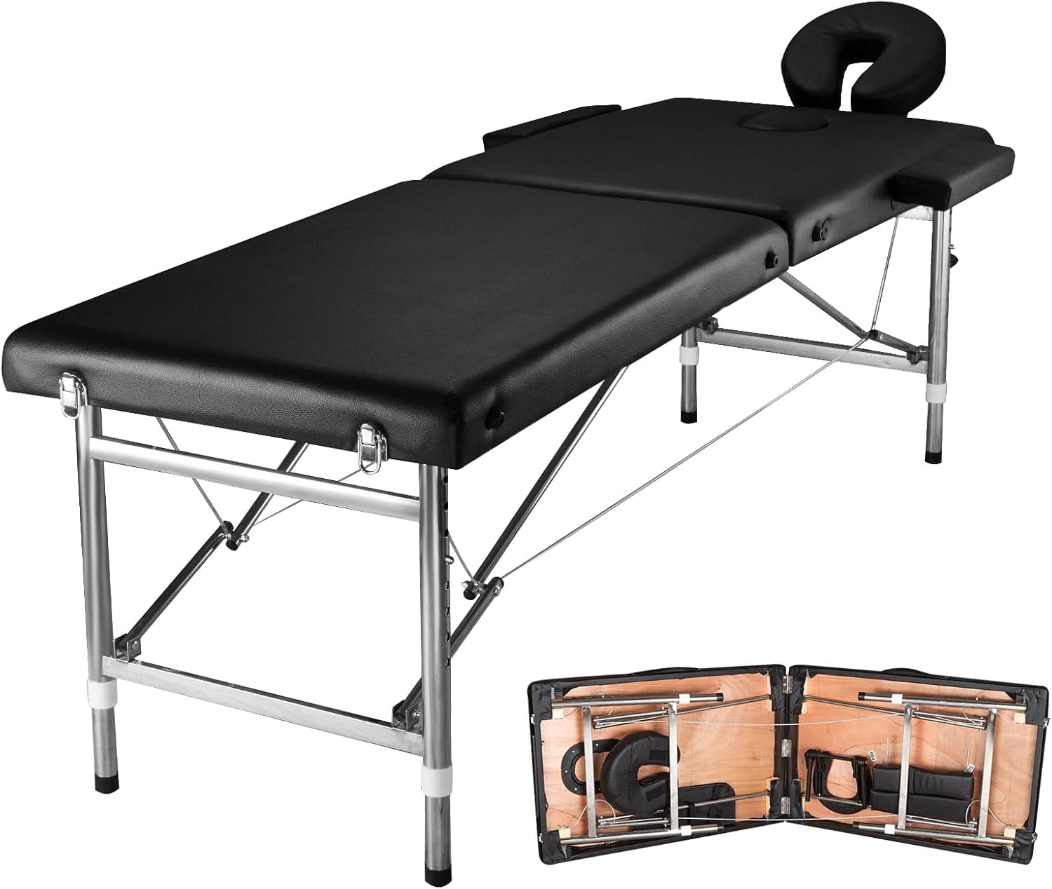 Professional Portable Massage Table – 24" Wide Adjustable Black ...