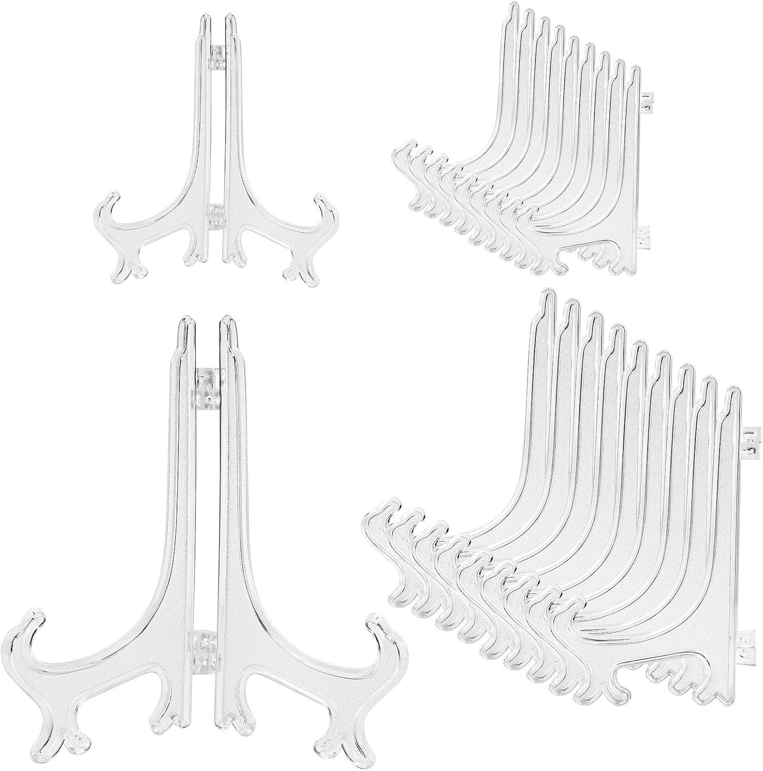 Professional Quality 20-Pack Clear Plastic Easel, Foldable Display ...