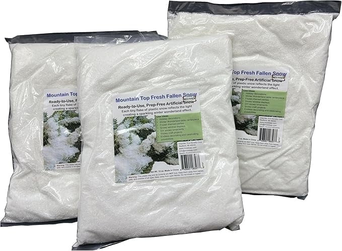 Professional Quality Artificial Polyethylene Snow for Holiday Décor, 10 ...