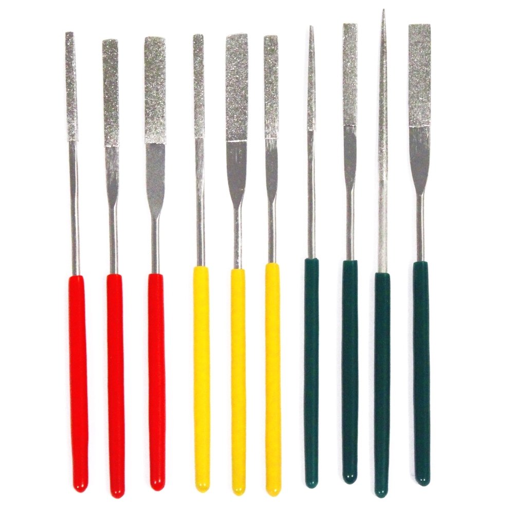 Professional Quality Tapered Diamond File Assorted Grits 10 Piece Set ...