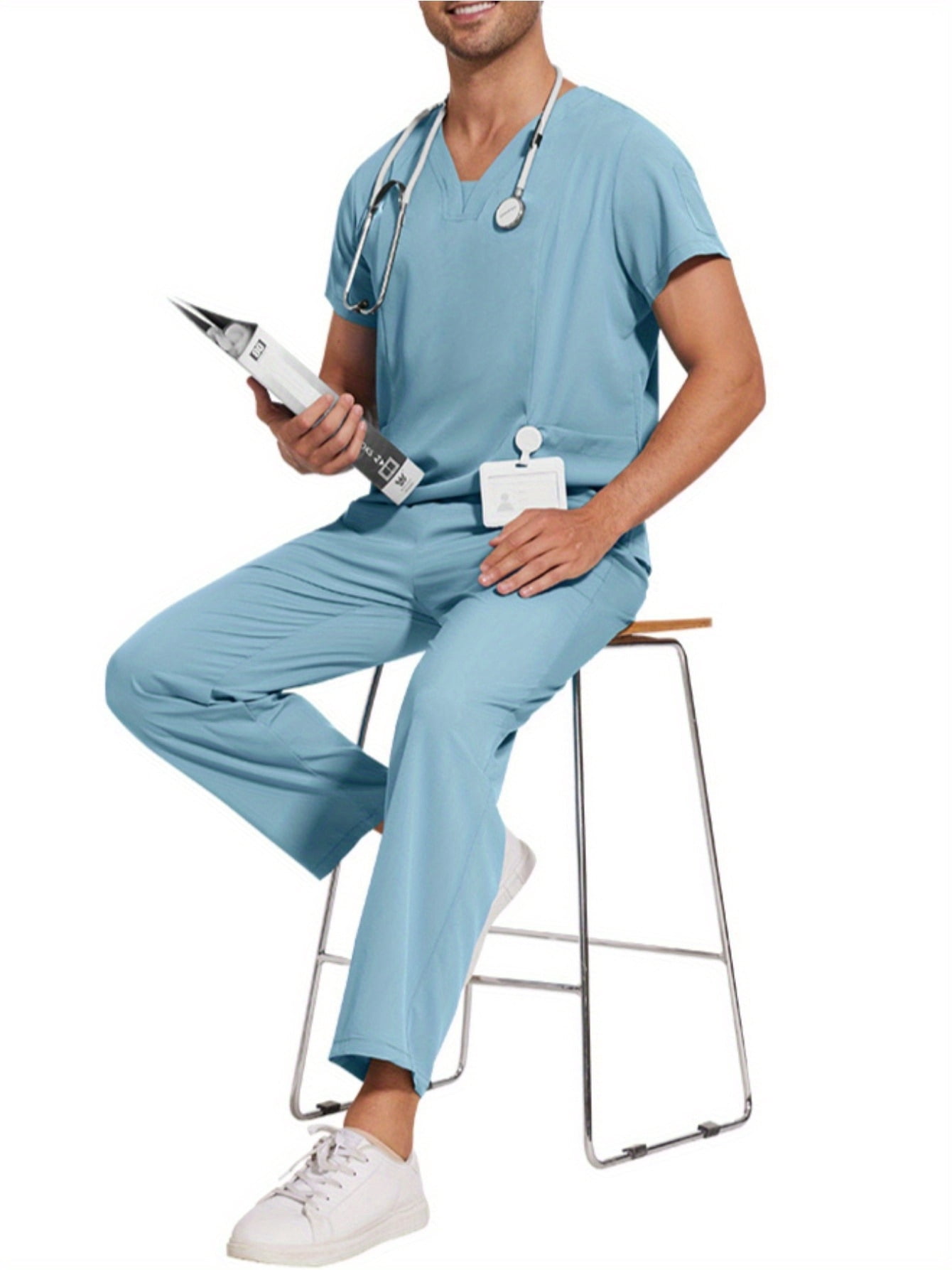 Professional Quick-dry Hospital Nurse Suit V-neck Separable Beauty ...