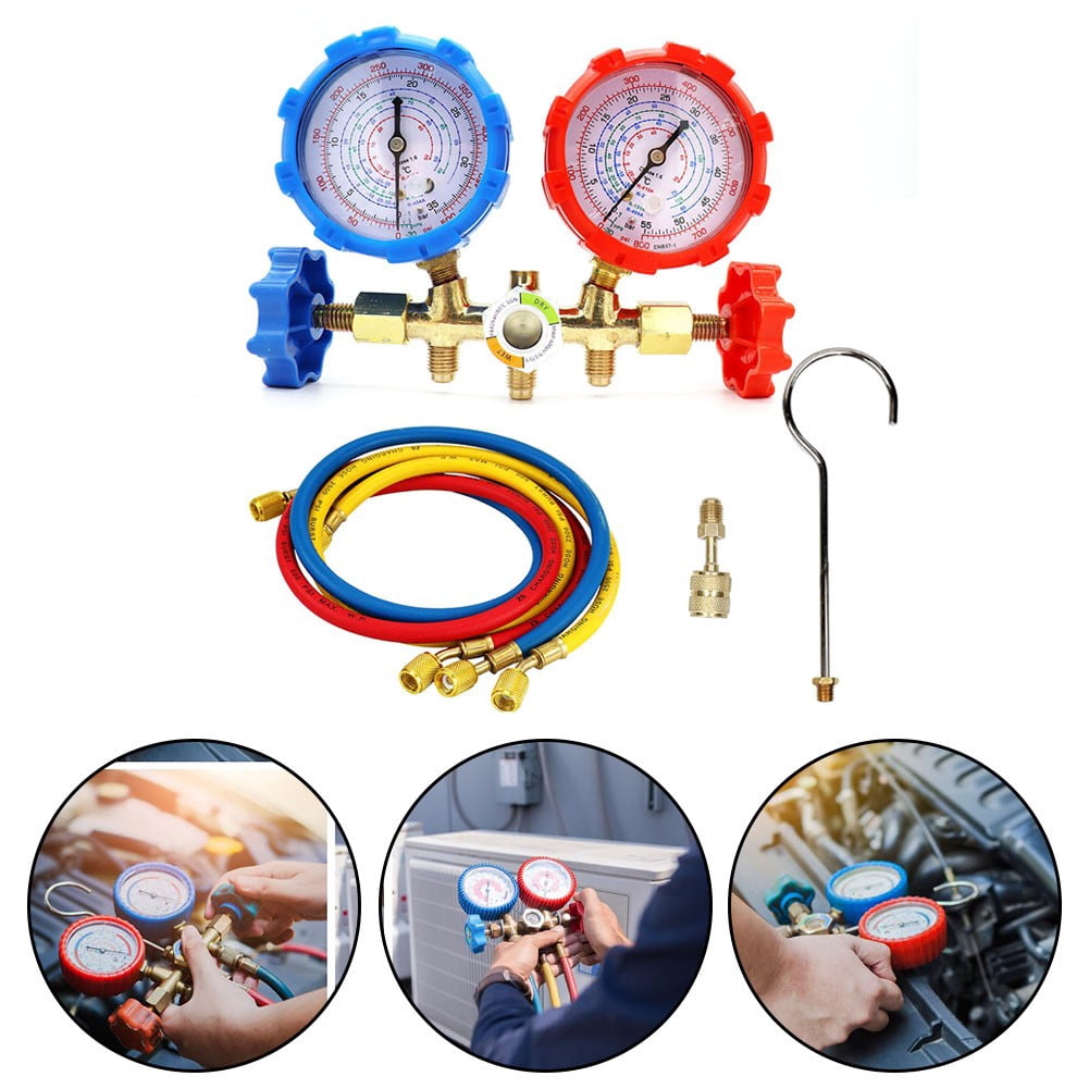 Professional R134a HVAC AC Refrigeration Manifold Gauge Hoses Couplers ...