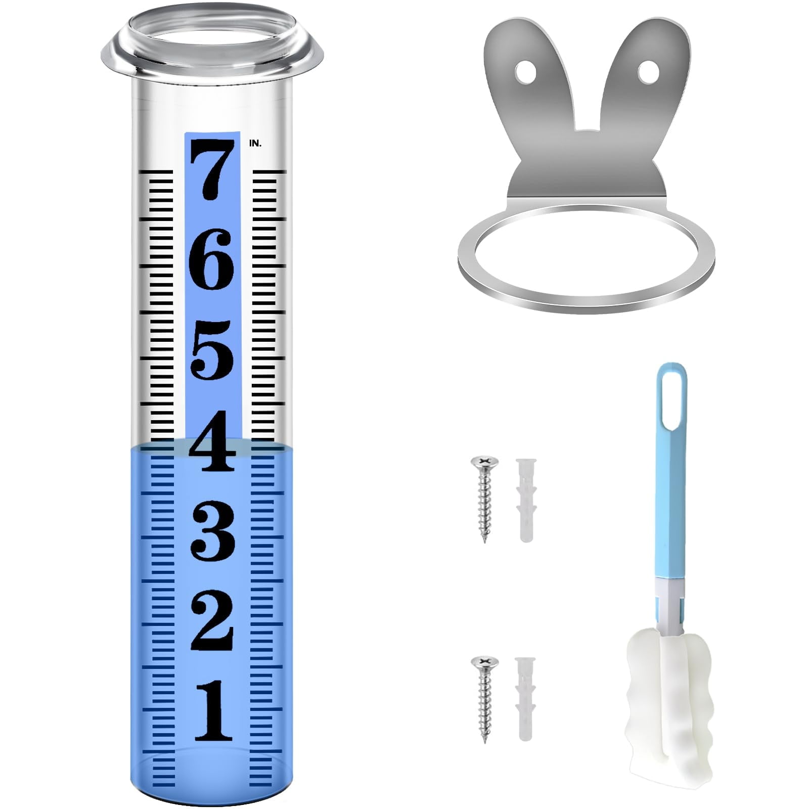 Professional Rain Gauge 7 Inch Outdoor, Heavy Duty Stainless Steel ...